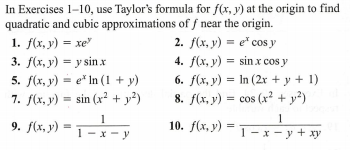 Solved In Exercises 1-10, use Taylor's formula for f(x, y) | Chegg.com