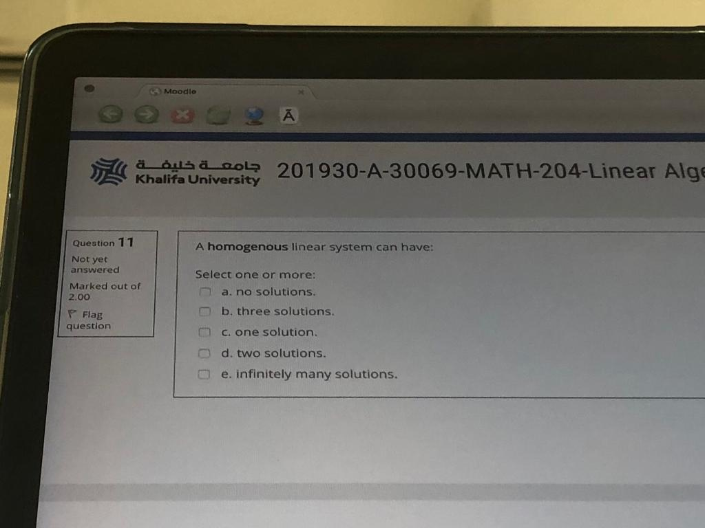 Solved Moodlo ää сL 201930-A-30069-MATH-204-Linear Alge | Chegg.com