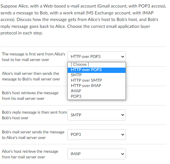 Solved Suppose Alice, with a Web-based e-mail account (Gmail | Chegg.com