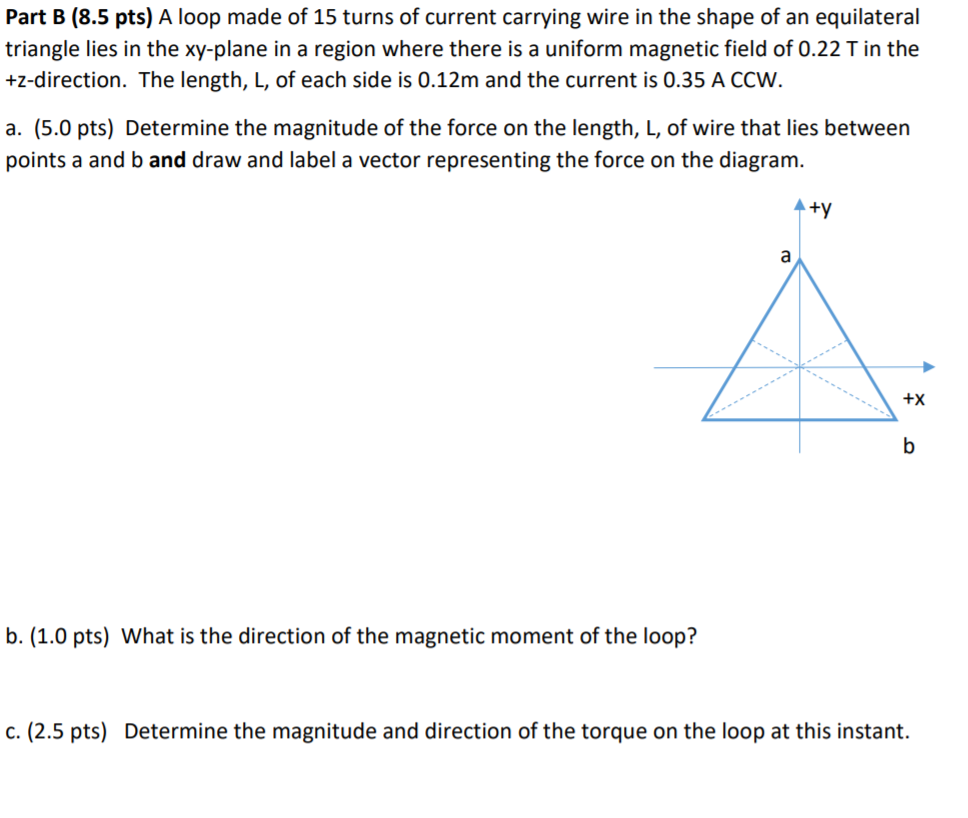 Solved A loop made of 15 turns of current carrying wire in | Chegg.com