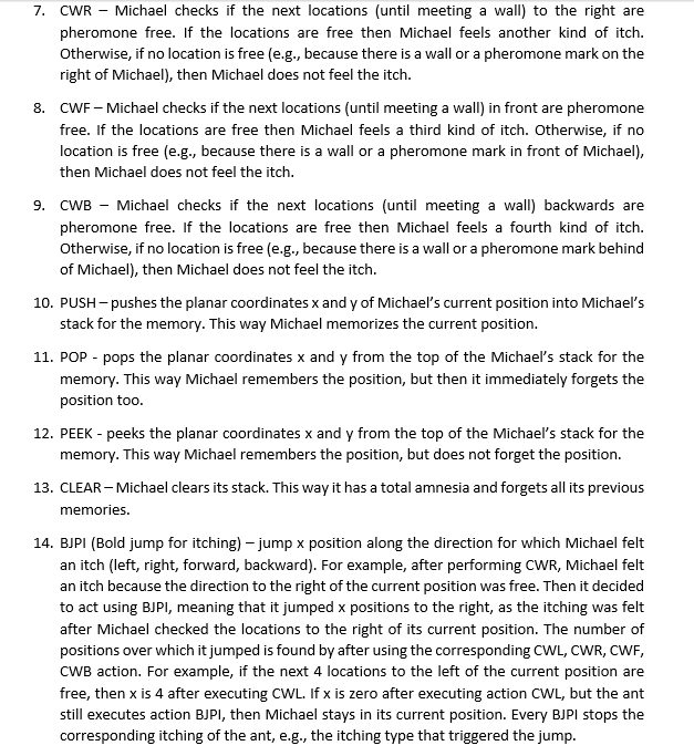 Solved 1. The description of VA (Virtual Ant) - a greedy ant | Chegg.com