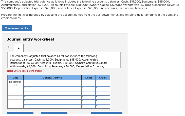 Solved The company's adjusted trial balance as follows | Chegg.com