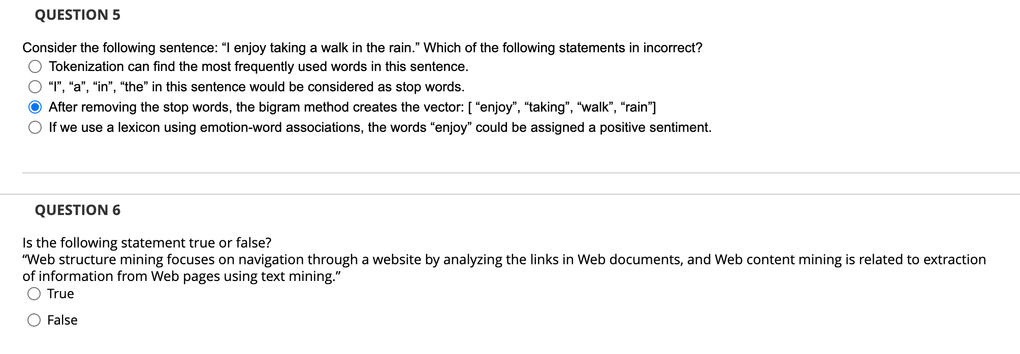 Solved Consider the following sentence: "I enjoy taking a | Chegg.com