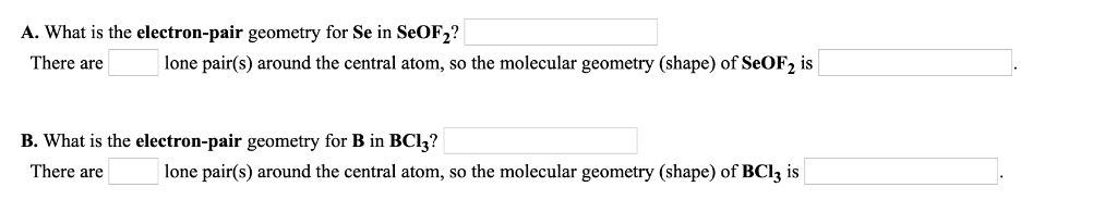 Solved A. What is the electron-pair geometry for Se in | Chegg.com
