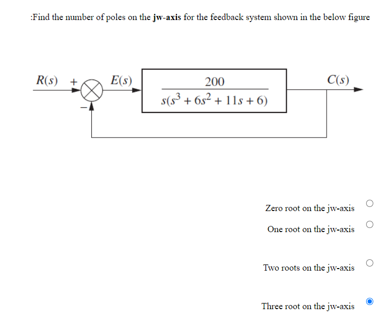 Solved Find the number of poles on the jw-axis for the | Chegg.com