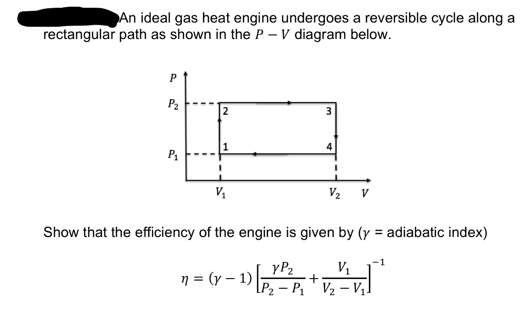 Solved An ideal gas heat engine undergoes a reversible cycle | Chegg.com
