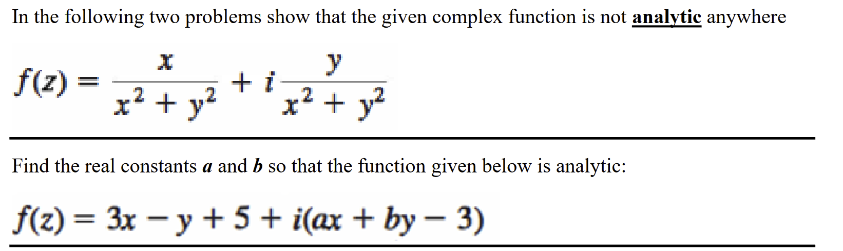 Solved In the following two problems show that the given | Chegg.com