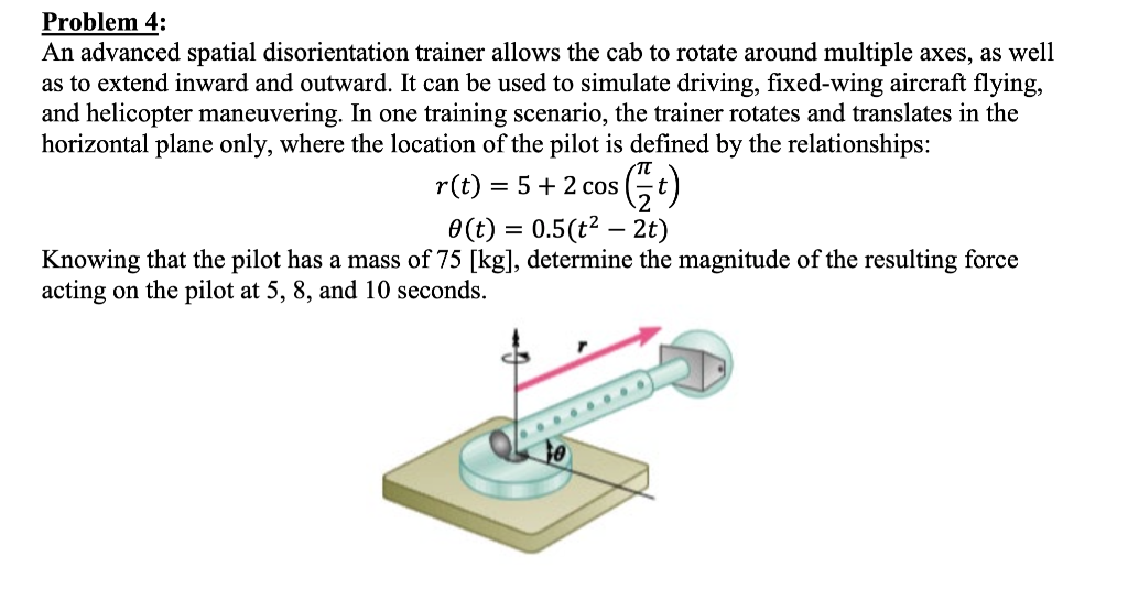 Solved Problem 4: An advanced spatial disorientation trainer | Chegg.com