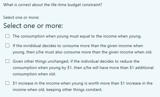 Solved TWO-PERIOD CONSUMPTION MODEL In this section of the | Chegg.com