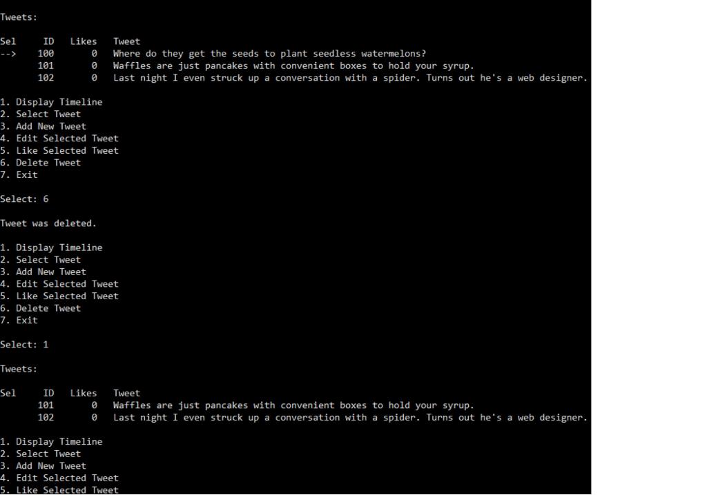 Solved Can someone help with C++ code for the doDeleteTweet | Chegg.com