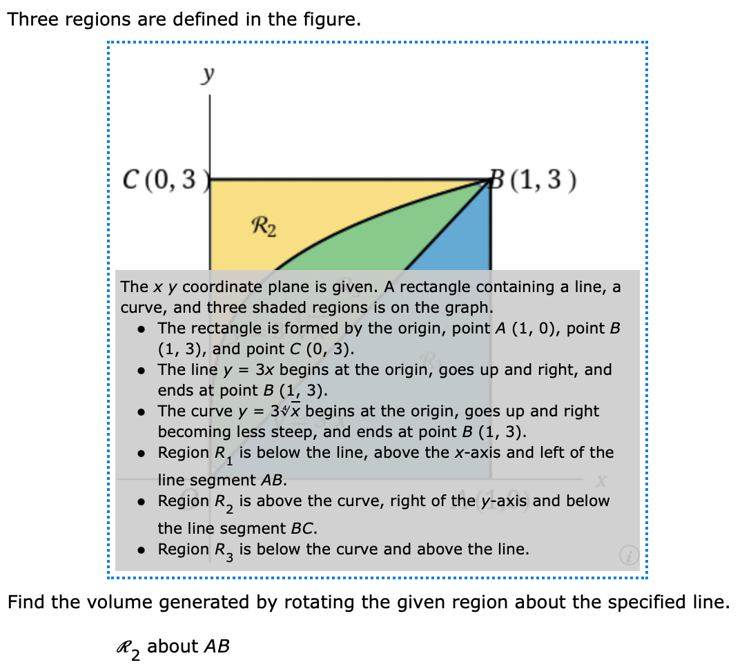 Solved Three regions are defined in the figure. Find the | Chegg.com