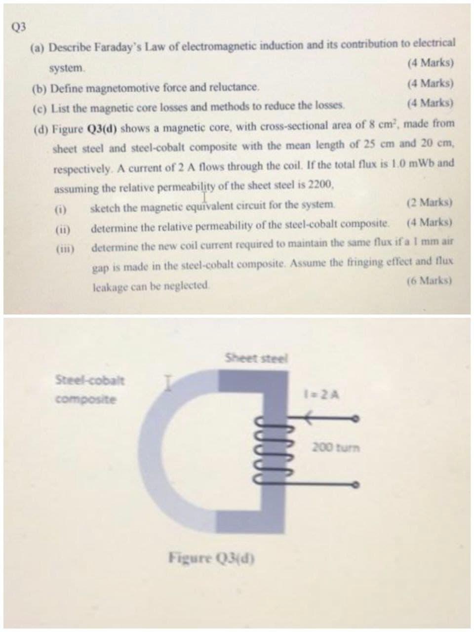Solved Q3 (a) Describe Faraday's Law of electromagnetic | Chegg.com