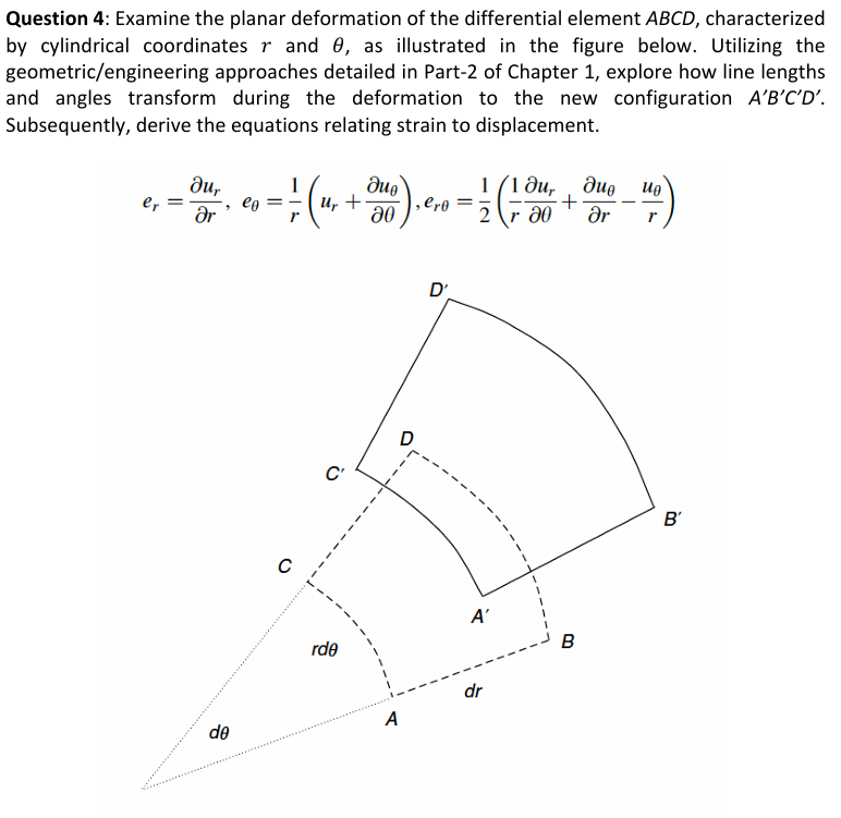 Solved Question 4: Examine the planar deformation of the | Chegg.com