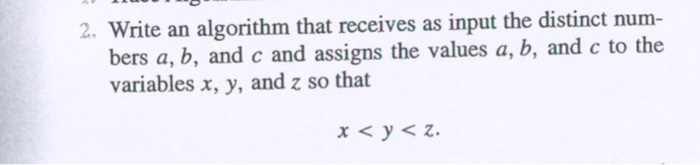 Solved 2. Write an algorithm that receives as input the | Chegg.com