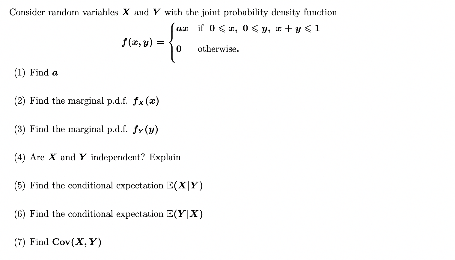 Solved Consider random variables X and Y with the joint | Chegg.com