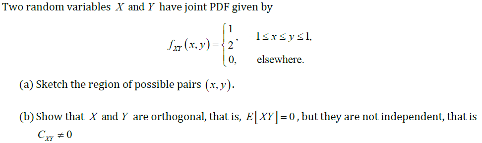 Solved Two random variables X and Y have joint PDF given by | Chegg.com