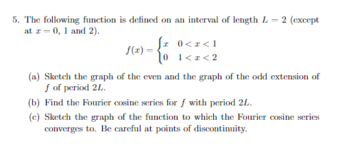 Solved The following function is defined on an interval of | Chegg.com