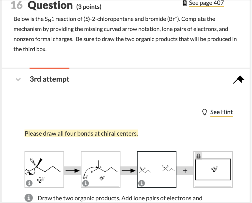 Solved Below is the SN1 reaction of (S)-2-chloropentane and | Chegg.com