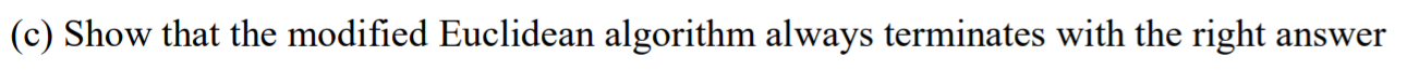 Solved Consider the following version of the Euclidean | Chegg.com
