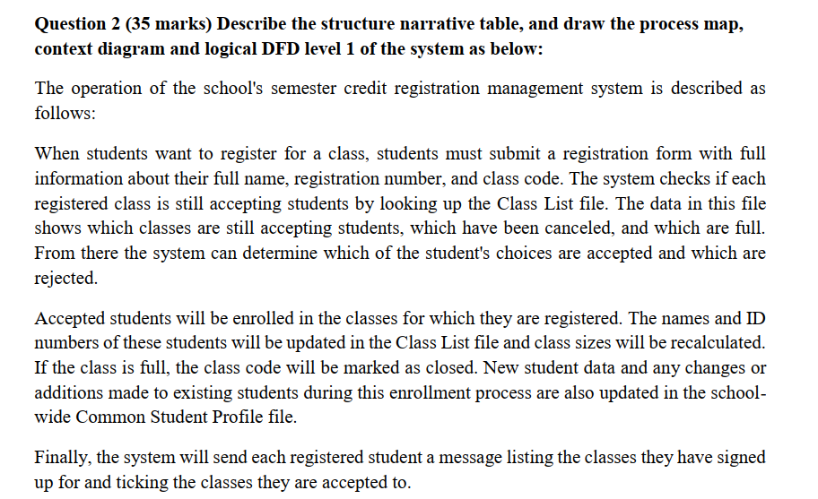 Solved Question 2 (35 marks) Describe the structure | Chegg.com