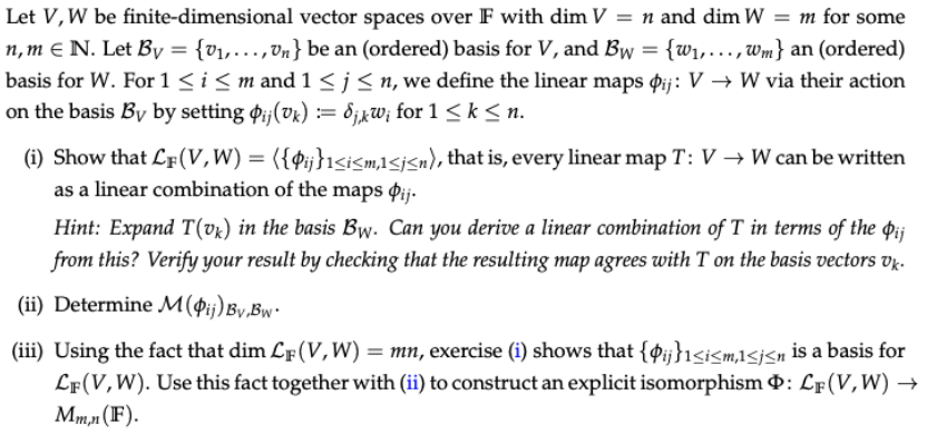 Solved Let V, W be finite-dimensional vector spaces over F | Chegg.com