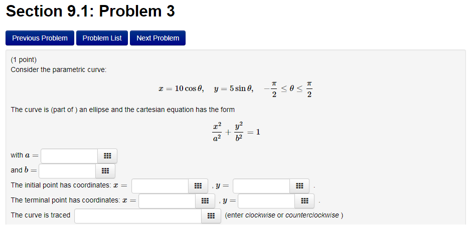 Solved Section 9.1: Problem 3 Previous Problem Problem List | Chegg.com