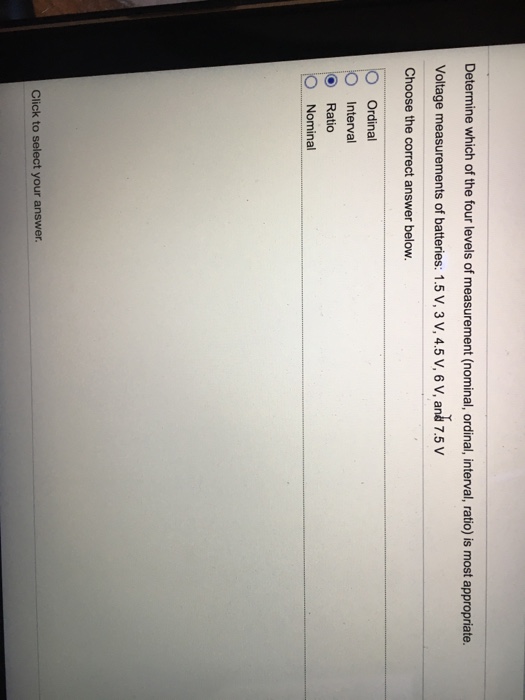 Solved Determine which of the four levels of measurement | Chegg.com
