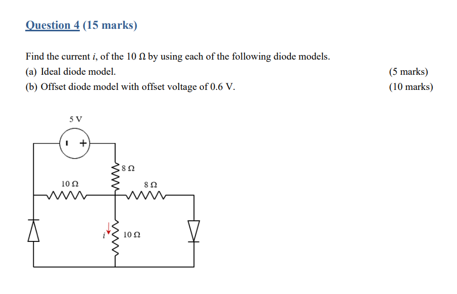 Solved Find the current i, of the 10Ω by using each of the | Chegg.com
