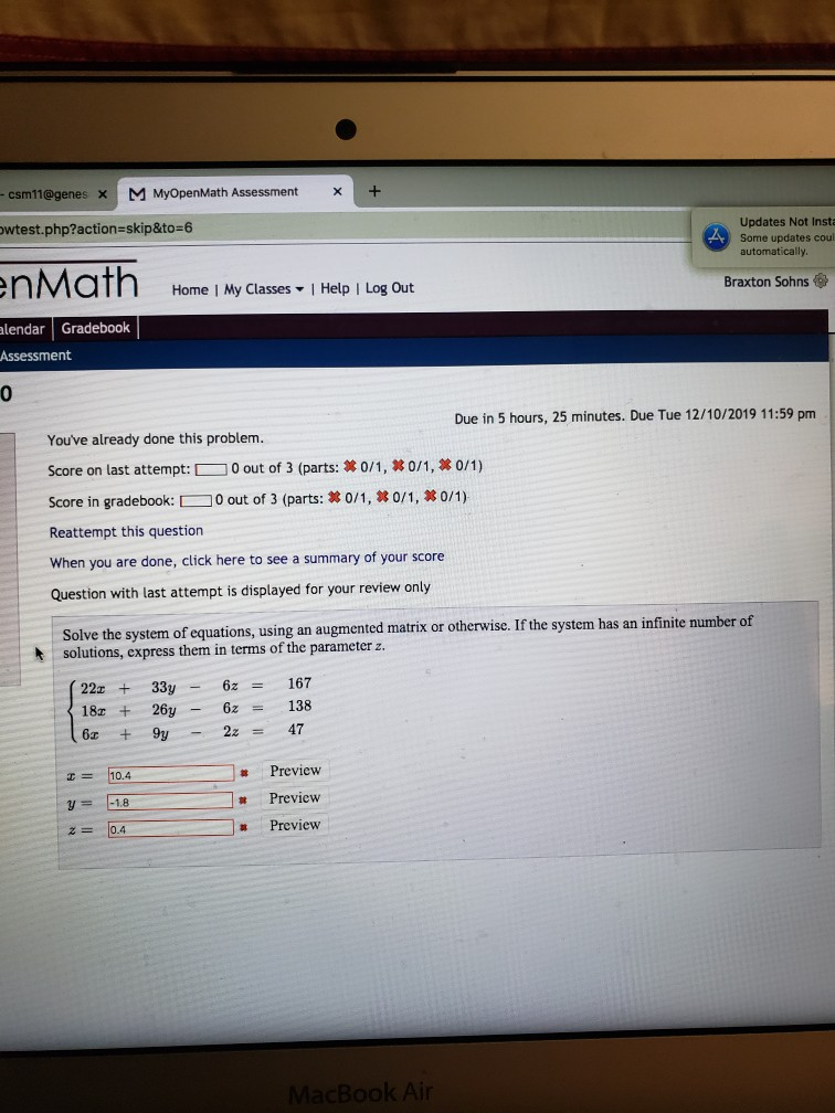 Solved - csm11@genes x M MyOpenMath Assessment X + | Chegg.com