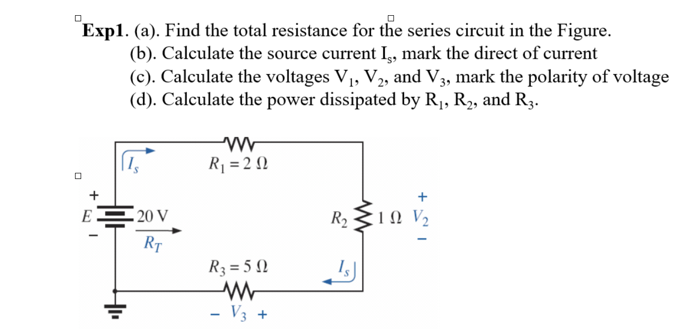 Solved Exp1. (a). Find the total resistance for the series | Chegg.com