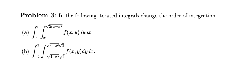 Solved Change order of integration for dydx to dxdy by | Chegg.com