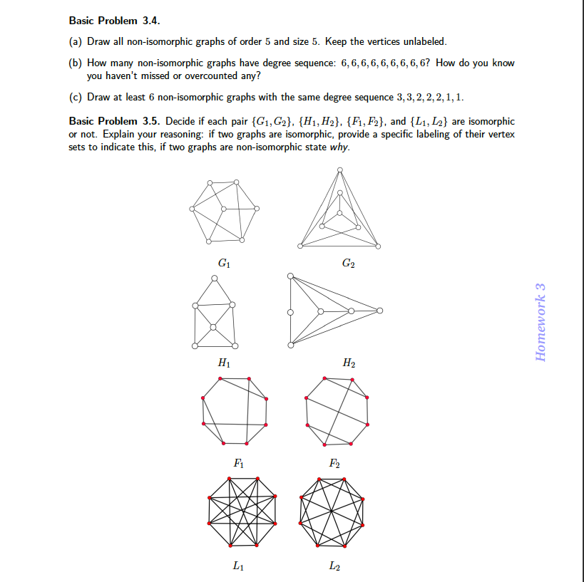 Solved Basic Problem 3.4. (a) Draw all non-isomorphic graphs | Chegg.com