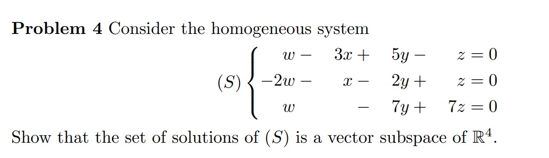 Solved Problem 4 Consider the homogeneous system Show that | Chegg.com