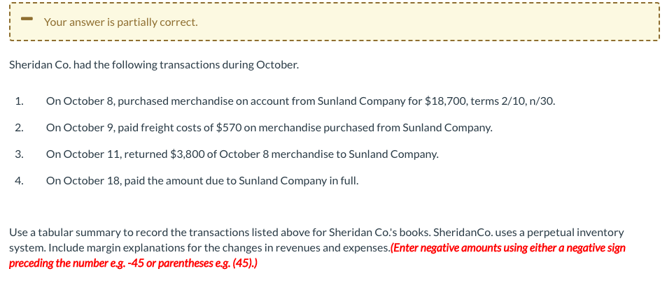 Solved Sheridan Co. had the following transactions during | Chegg.com