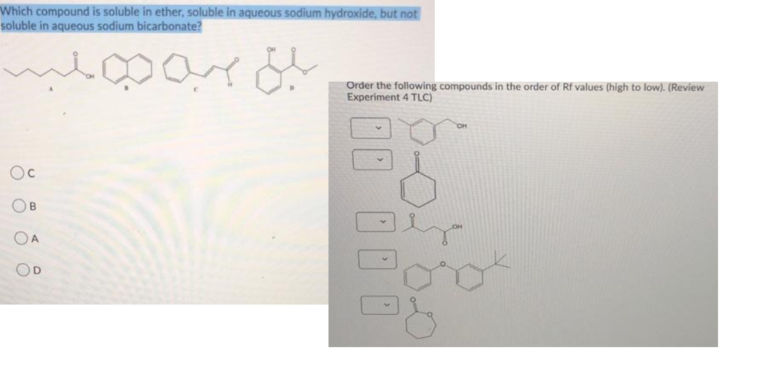 Solved Order the following compounds in the order of Rf | Chegg.com