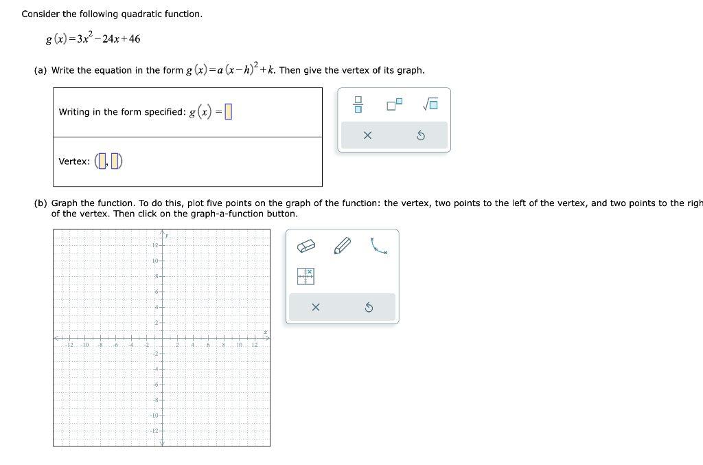 Solved Consider the following quadratic function. | Chegg.com