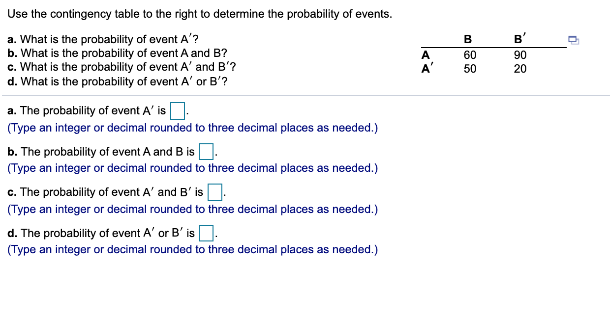 Solved Use the contingency table to the right to determine | Chegg.com