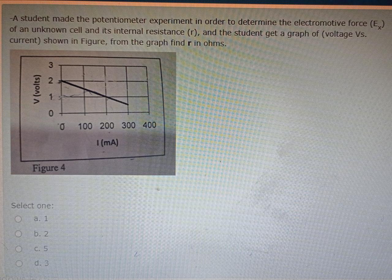 Solved -A student made the potentiometer experiment in order | Chegg.com