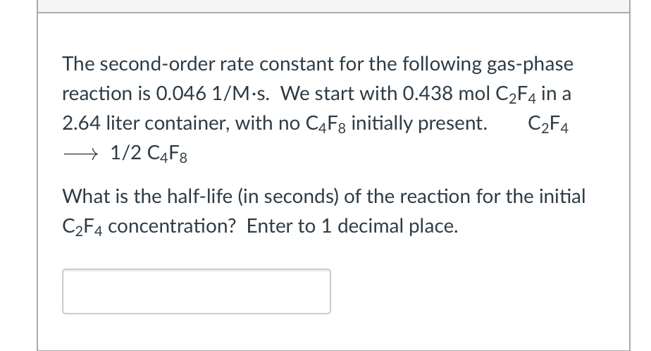 Solved The second-order rate constant for the following | Chegg.com