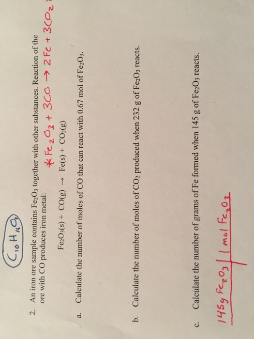 Solved Cio H An Iron Ore Sample Contains Fe2os Together With