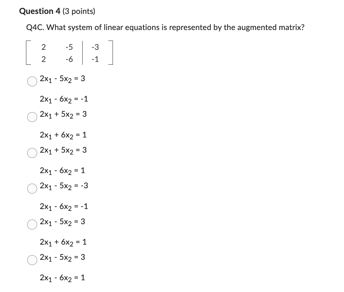 Solved Q6. Given the system represented by the augmented | Chegg.com