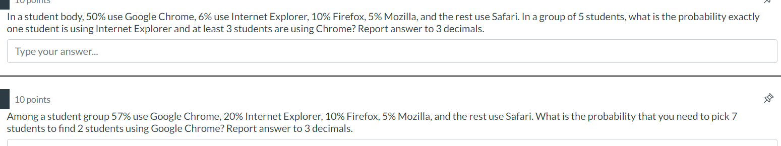 Solved In a student body, 50\% use Google Chrome, 6% use | Chegg.com