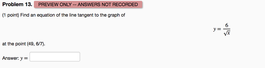 Solved Problem 15. PREVIEW ONLY -- ANSWERS NOT RECORDED 1 | Chegg.com