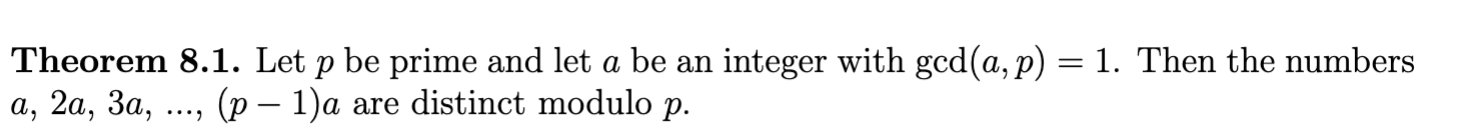 Solved Theorem 8.1. Let p be prime and let a be an integer | Chegg.com