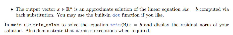 Solved (10 points) Implement a function called triu_solve.m | Chegg.com