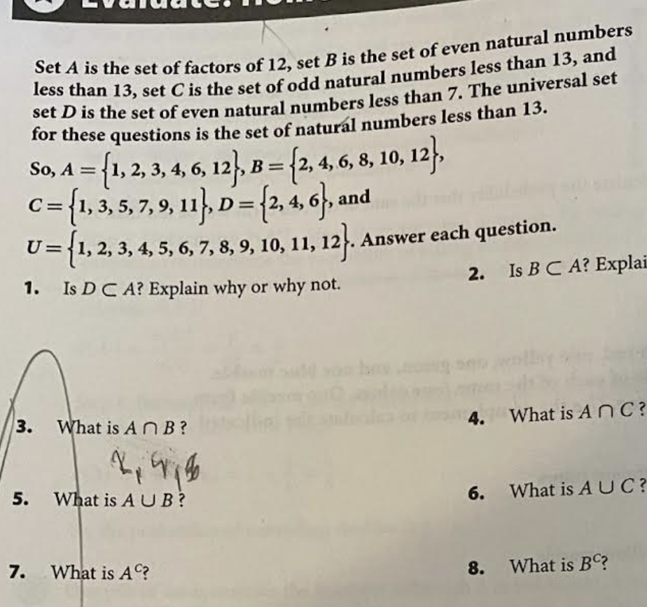 Solved Set A ﻿is the set of factors of 12 , ﻿set B ﻿is the | Chegg.com
