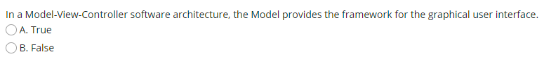 Solved In a Model-View-Controller software architecture, the | Chegg.com