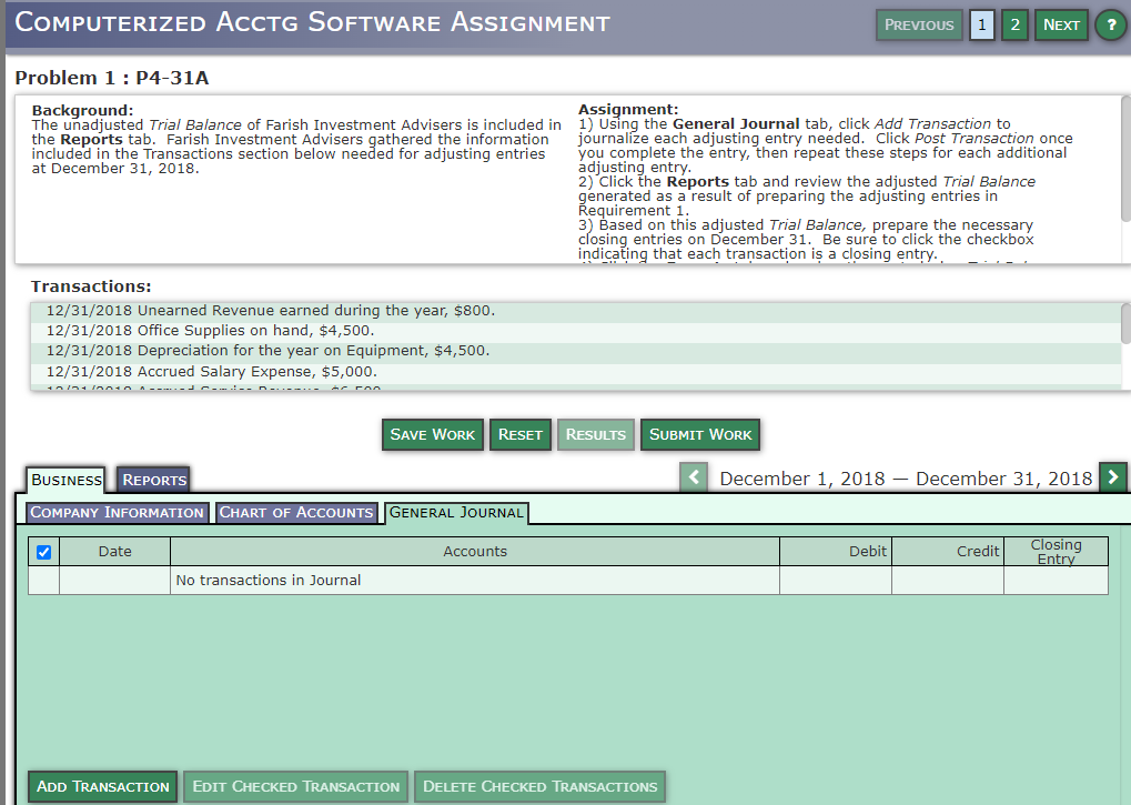 COMPUTERIZEd ACCTG SOFTWARE Assignment ¿omputerized | Chegg.com