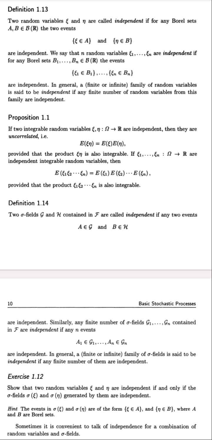 Solved Two random variables ξ and η are called independent | Chegg.com