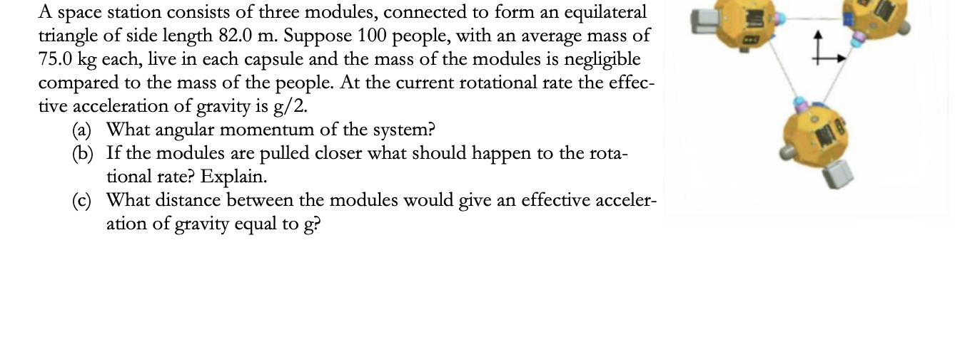 Solved space station consists of three modules, connected to | Chegg.com